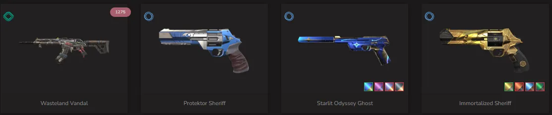 4 SKINS+WASTELAND VANDAL+IMMORTALIZED SHERIFF+PROTEKTOR SHERIFF+STARLIT ...