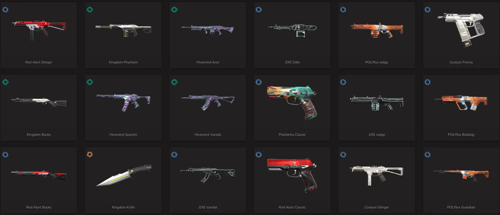 24 SKINS+1 KNIFE+HIVEMIND(VANDAL+ARES+SPECTRE)+.EXE VANDAL+COUTURE ...