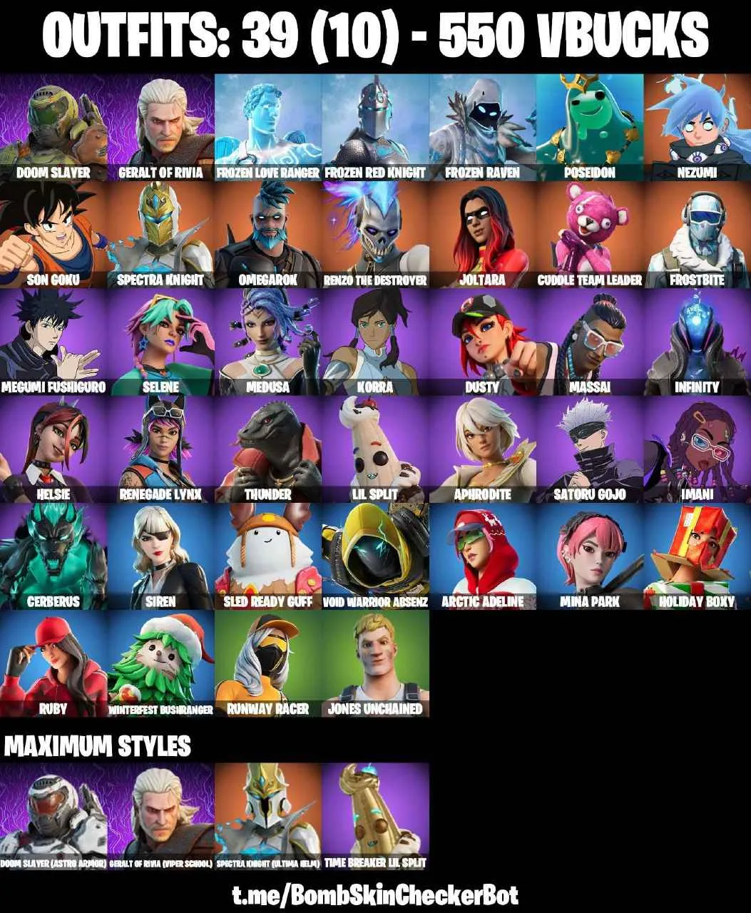 ️39 SKINS ️SATORU GOJO ️GET GRIDDY ️JOLTARA ️MEGUMI FUSHIGURO ️MINA ...