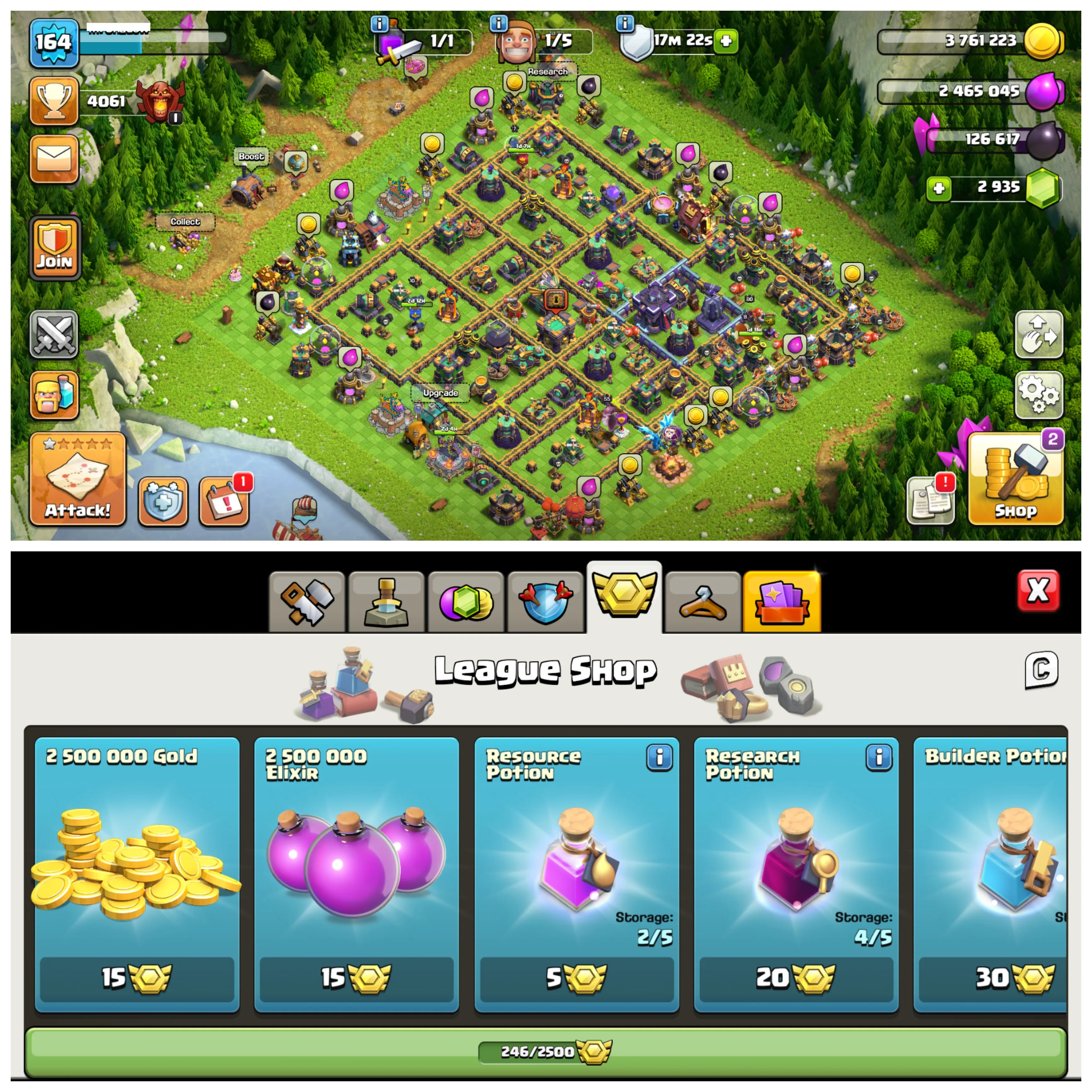 🏰 TH15 Nearly Max 🏅 200+ CWL Medals 🦸 Heroes: BK76-AQ80-MP42-GW55-RC21 ...