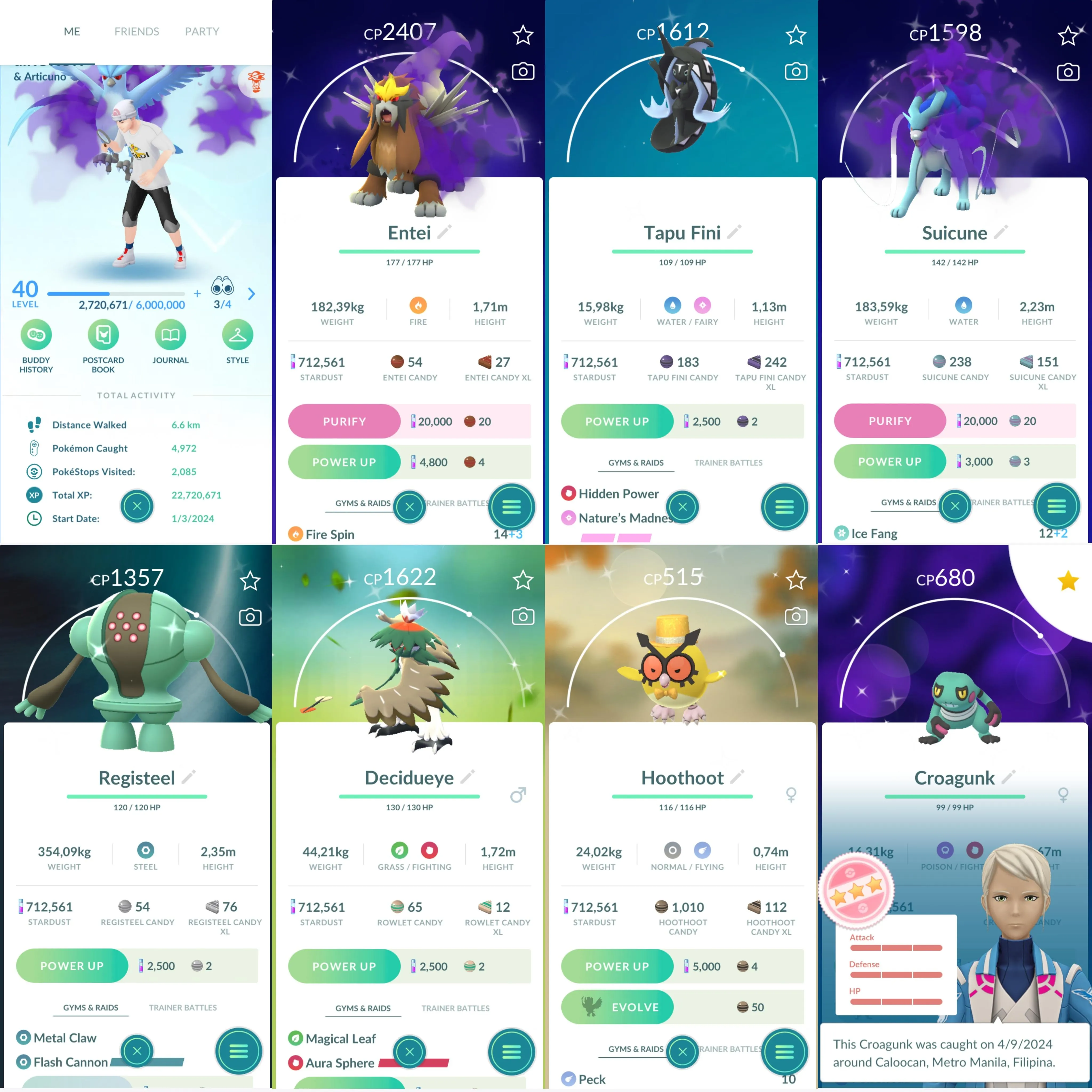 1053 LV40 Suicune 100 Metagross100 Gardevoir100 Shiny: croagunk100 ...