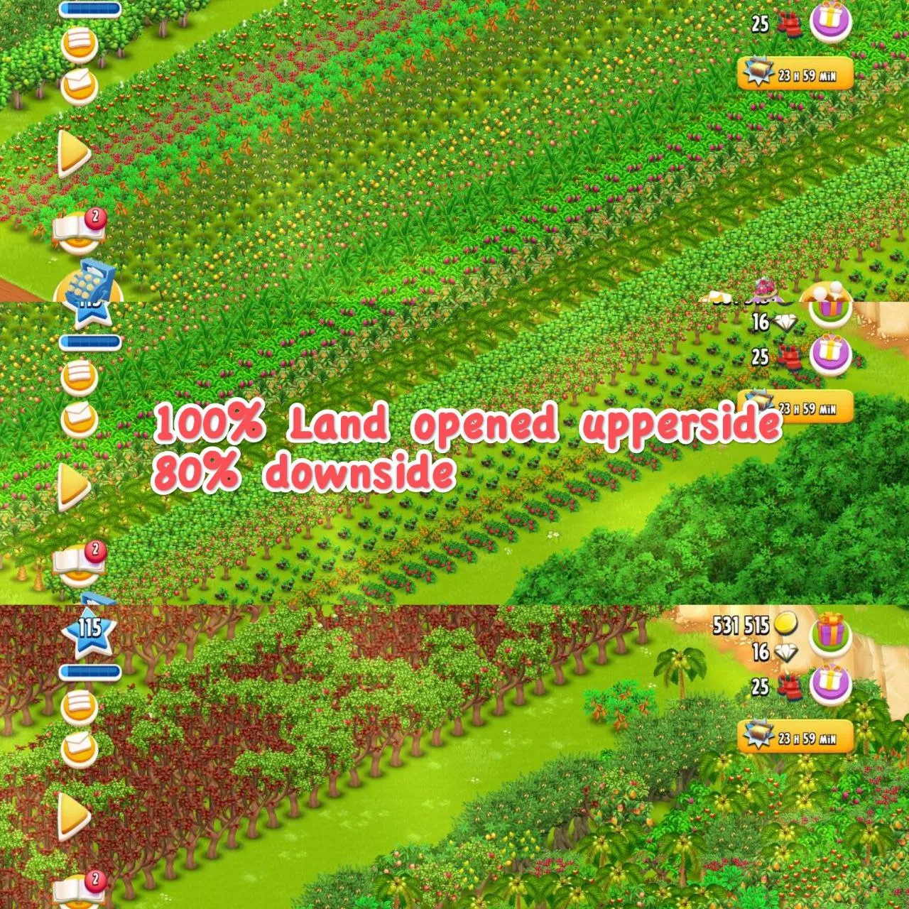💥🌳Level 115 Hayday🌳💥Silo storage 3350💥🌳Barn storage 3400💥🌳 Full 100% ...