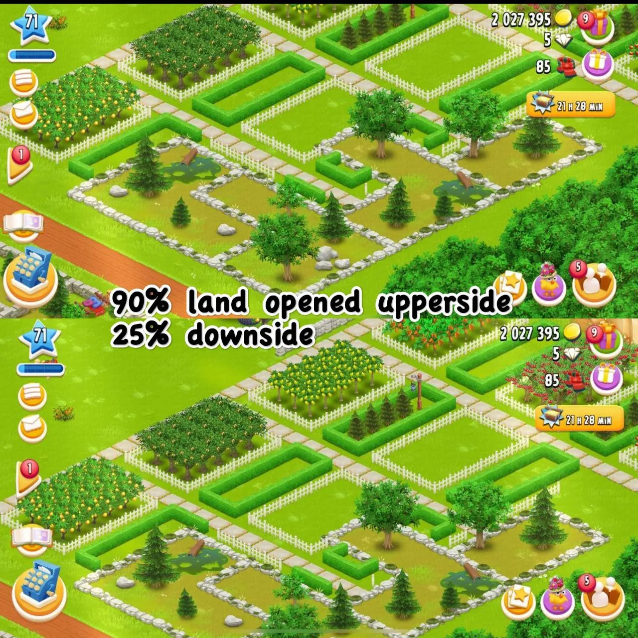 💥🌳LvL 71 Hay Day💥🌳Big 3300 Barn storage💥🌳1900 silo storage💥🌳90% Land ...