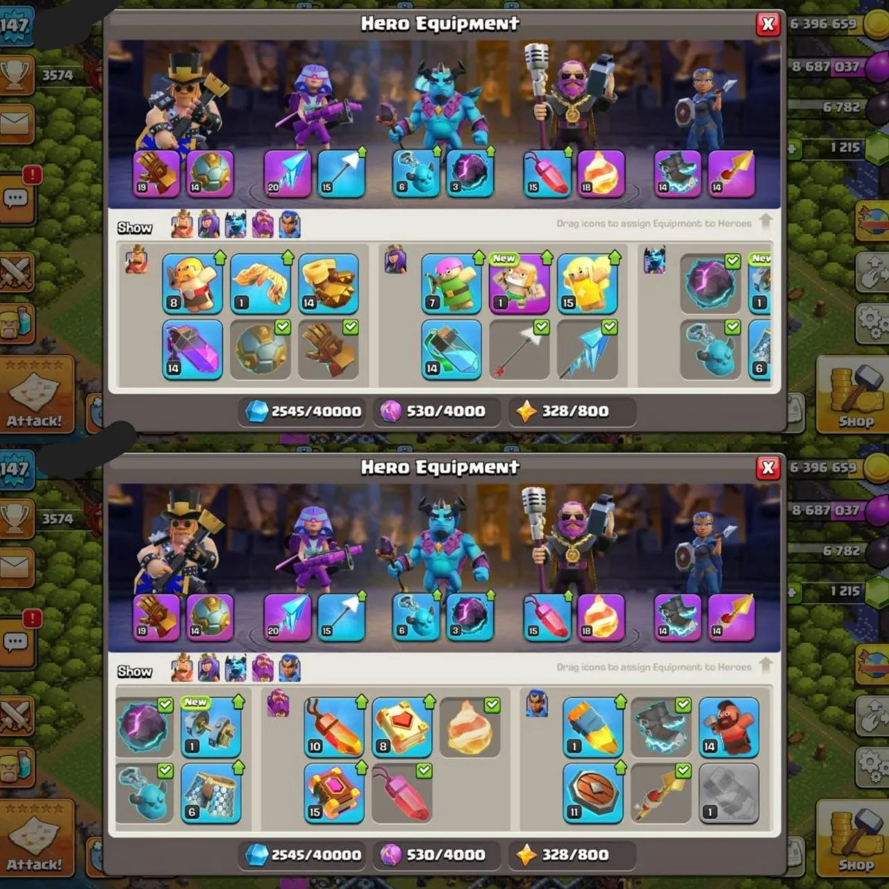 !!Th13 Maxtype 14 New!!Dark blue walls!!65-75-40-50-22 heroes!!7 epic ...