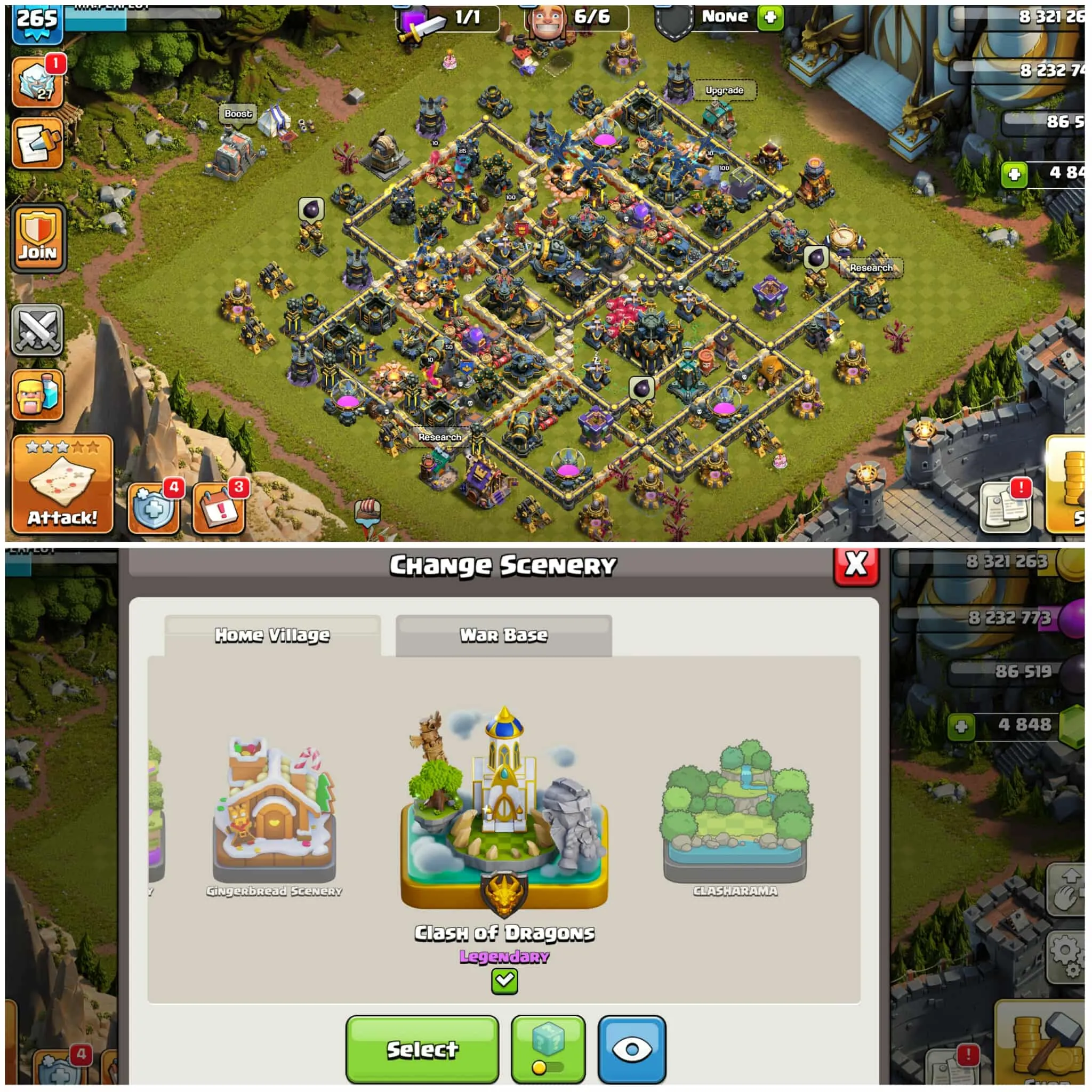 [Exp:265] Th17 Special Account Clash Of Dragon Scenary 11 Epic Equipment 15 Skins 5 Scenary 4900 ...