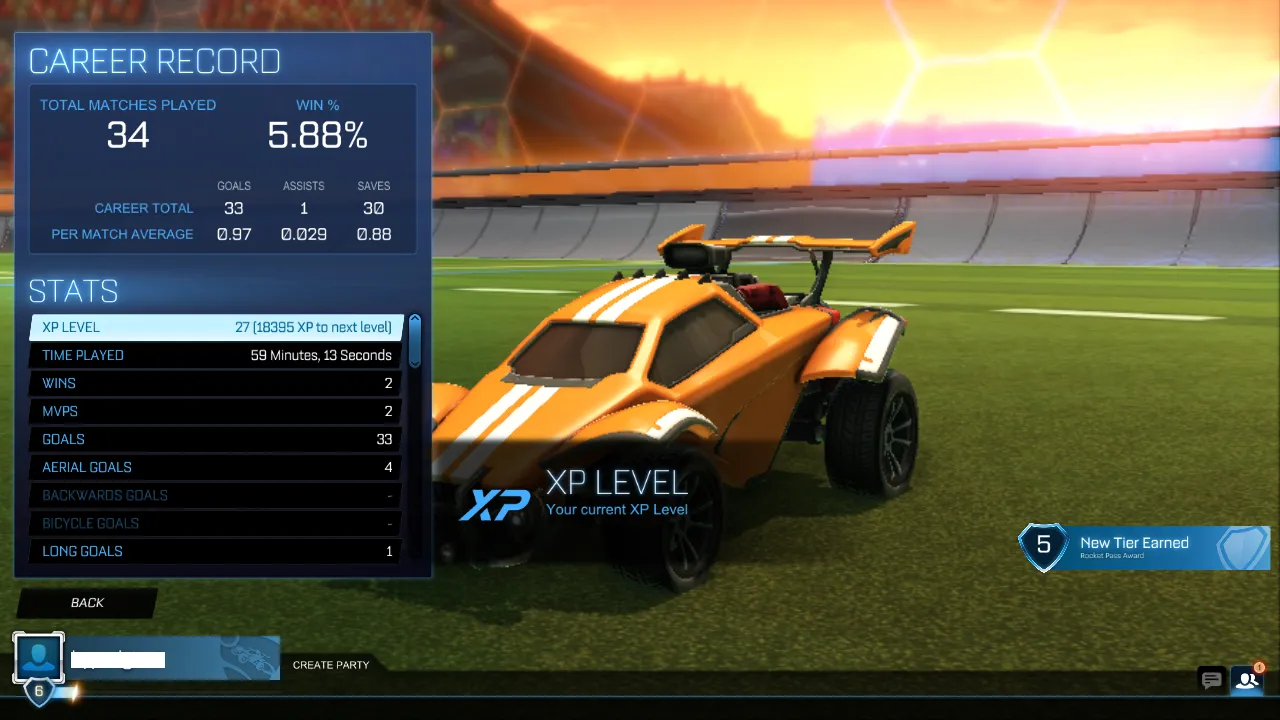 Rocket League.Account🔥 Bronze - 2V2 RANK ️Level 25+🚀Epic Games 🔑Full ...