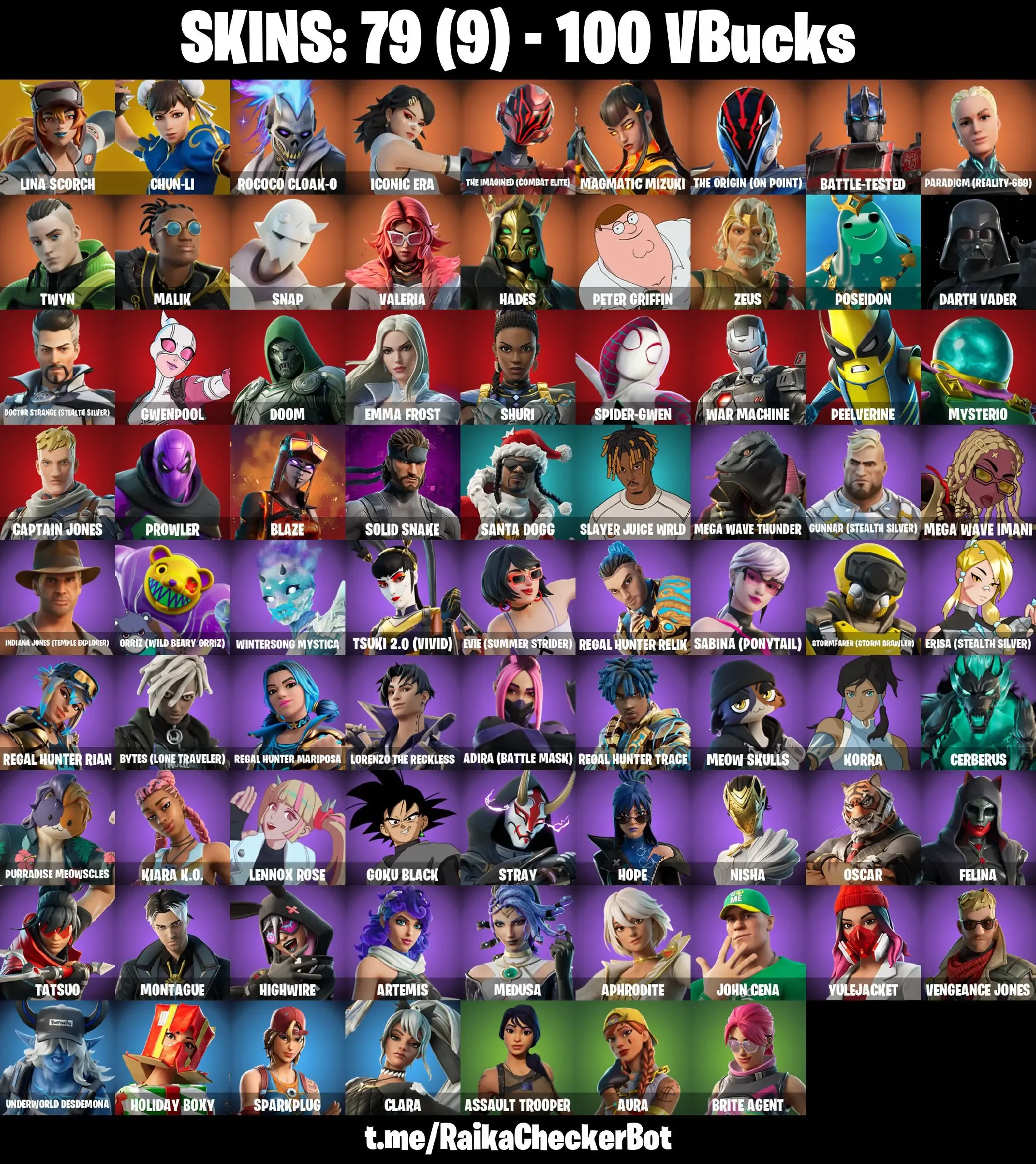 [PC/PSN/XBOX/NINTENDO/MOBILE] 79 SKINS | LINA SCORCH | CHUN-LI | ROCOCO ...