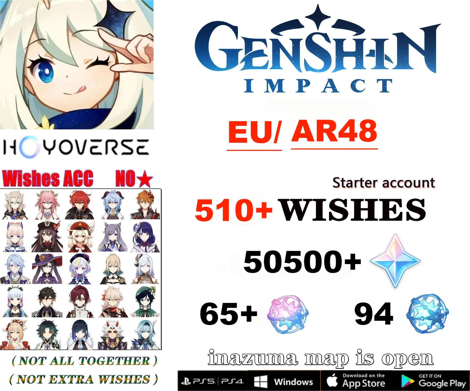 Genshin Impact Accounts for Sale - Instant Delivery | 1v9