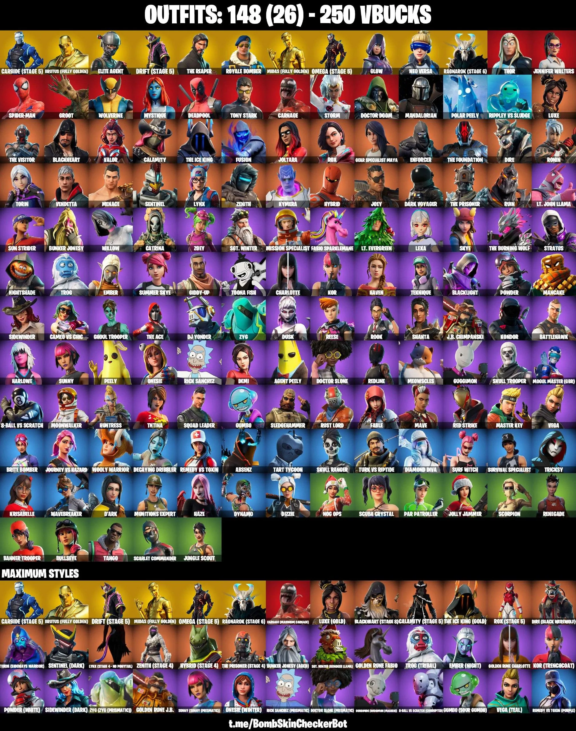148 SKINS+Renegade+Elite Agent+Carbide+the Reaper+Drift+SPIDER-MAN+CAN ...