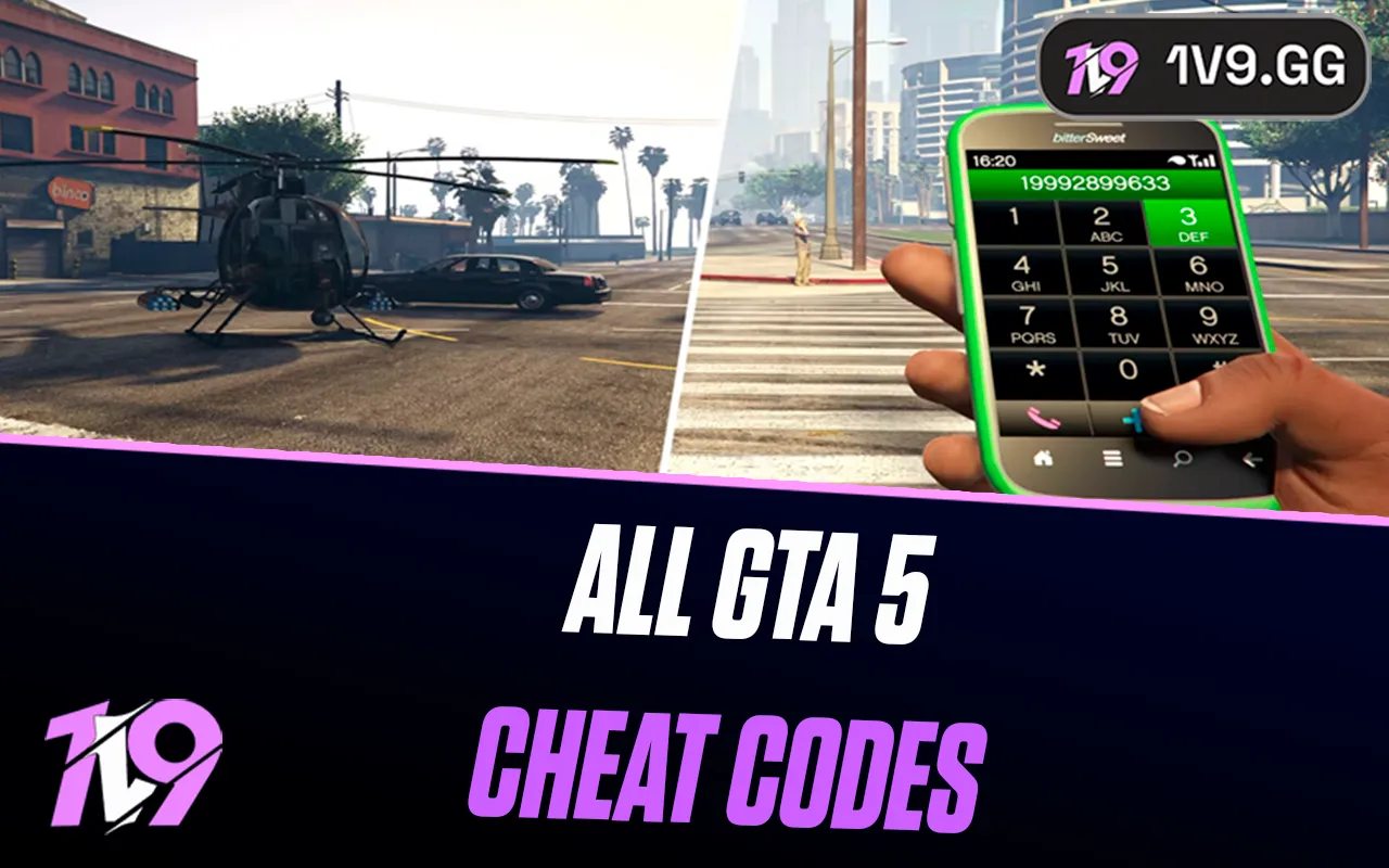 All GTA 5 Cheat Codes for PC, PS4, PS5 And Xbox | 1v9