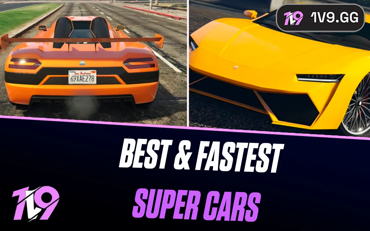 10 Best & Fastest Super Cars in GTA 5 Online | 1v9