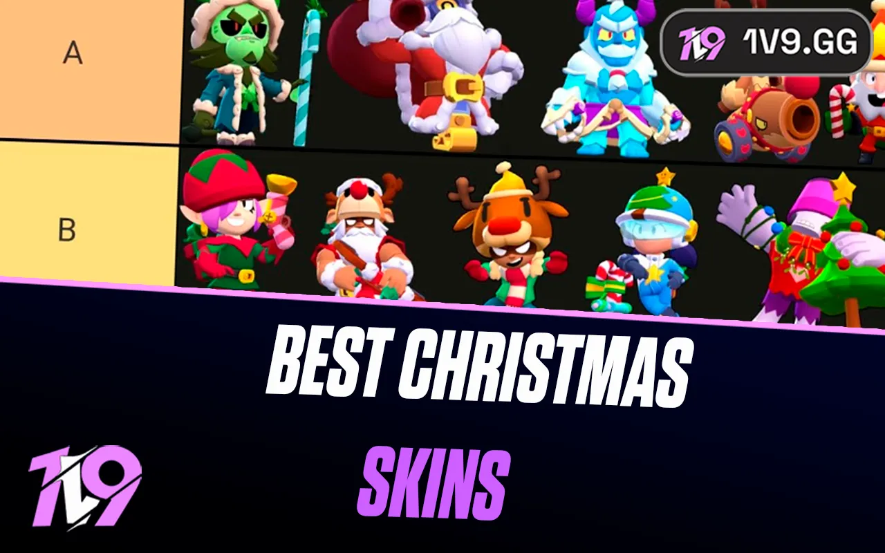 10 Best Christmas Skins in Brawl Stars | 1v9