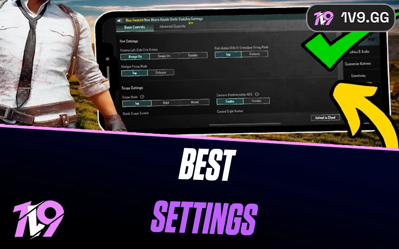 Best PUBG Mobile Settings And Options Guide | 1v9