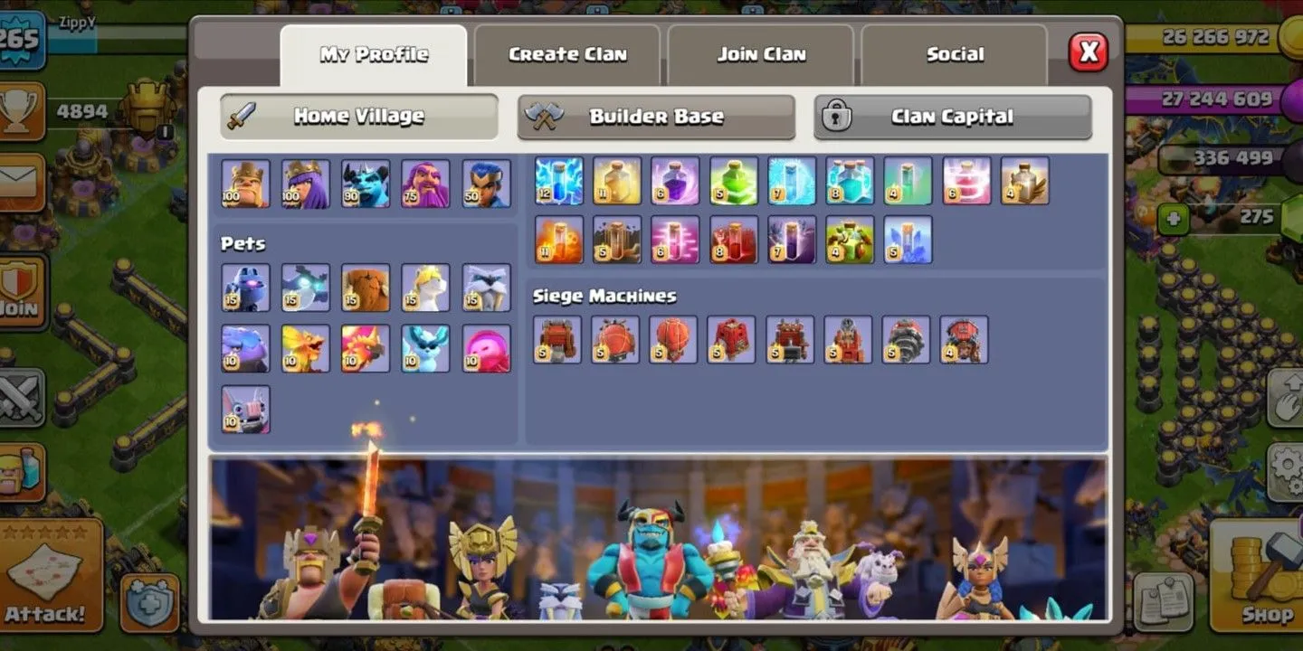 COC563 Special Sultan Allmaxed TH 17 100 100 90 50 Max Pets Spells ...