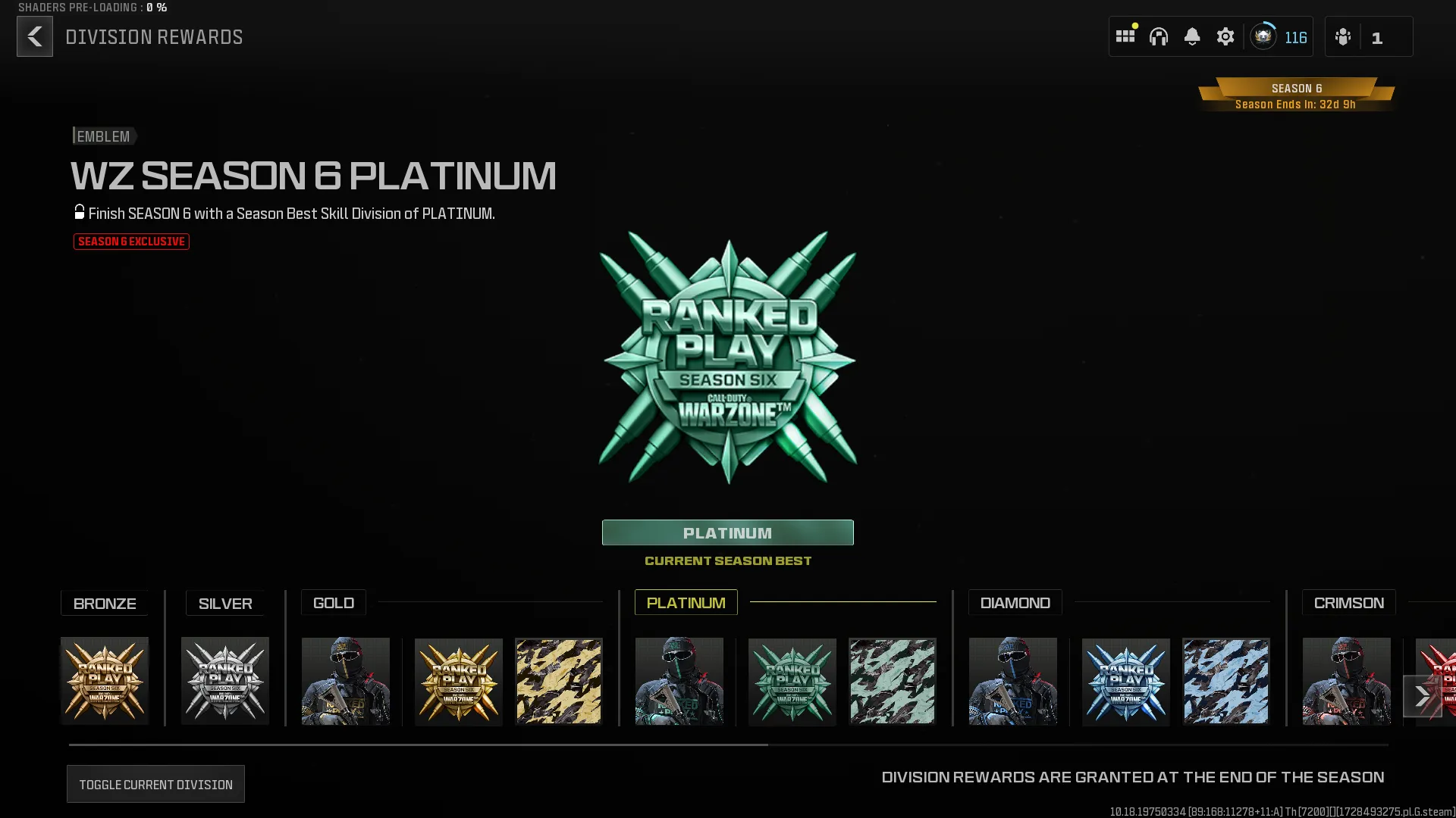 Platinum Rank Level 100 + 10 Guns Maxed Resergence Rank | 1v9