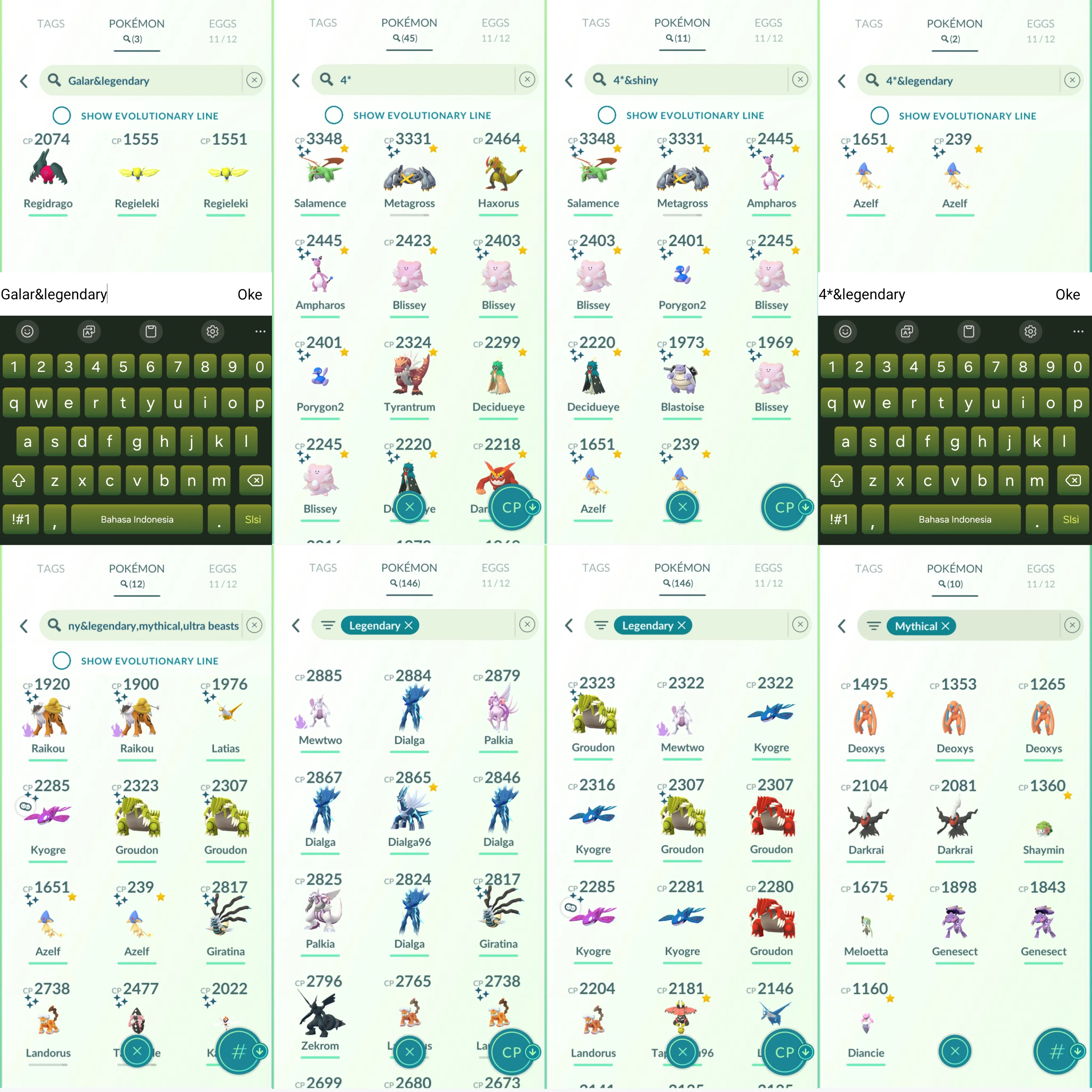 1320 LV44 Palkia Spacial Rend x1 Dialga Roar of Time x5 Shundo Azelf x2 ...