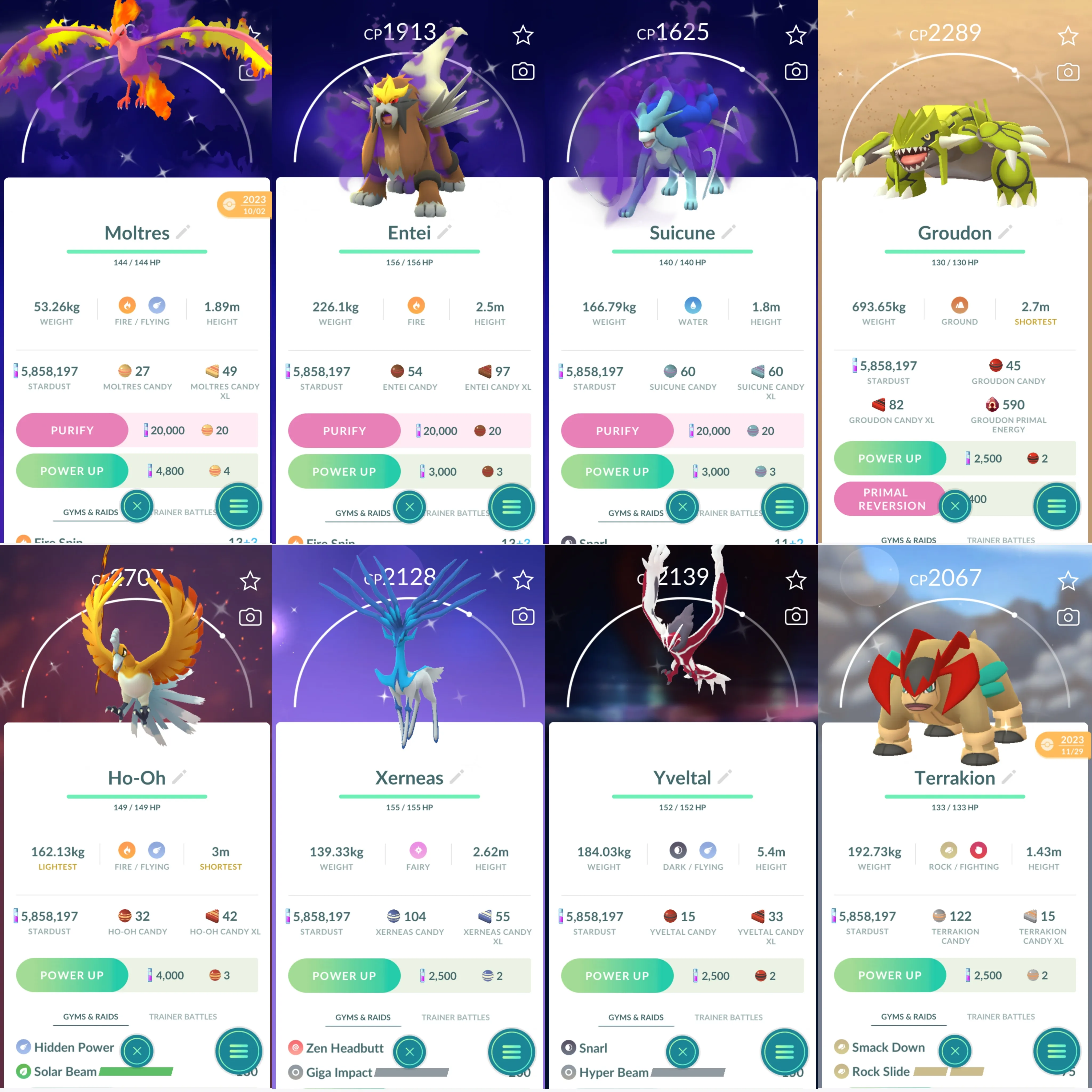 1393 LV44 Enamorus. Cosmog. Hundo: Lugia, Raikou, Xerneas Shiny: shadow ...
