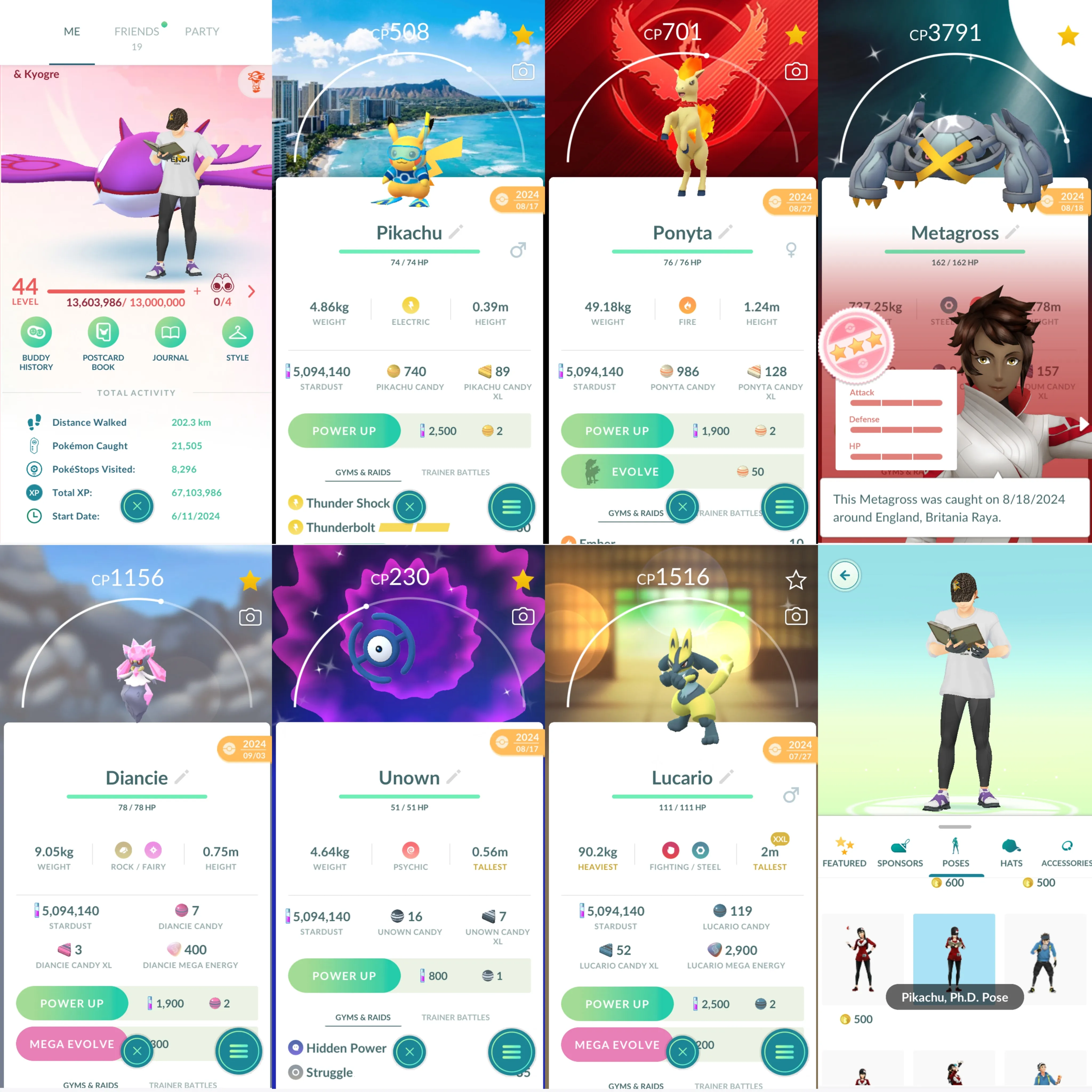 1473 LV44 Pikachu, Ph.D. Pose Shundo metagross Mega diancie Pikachu WCS ...