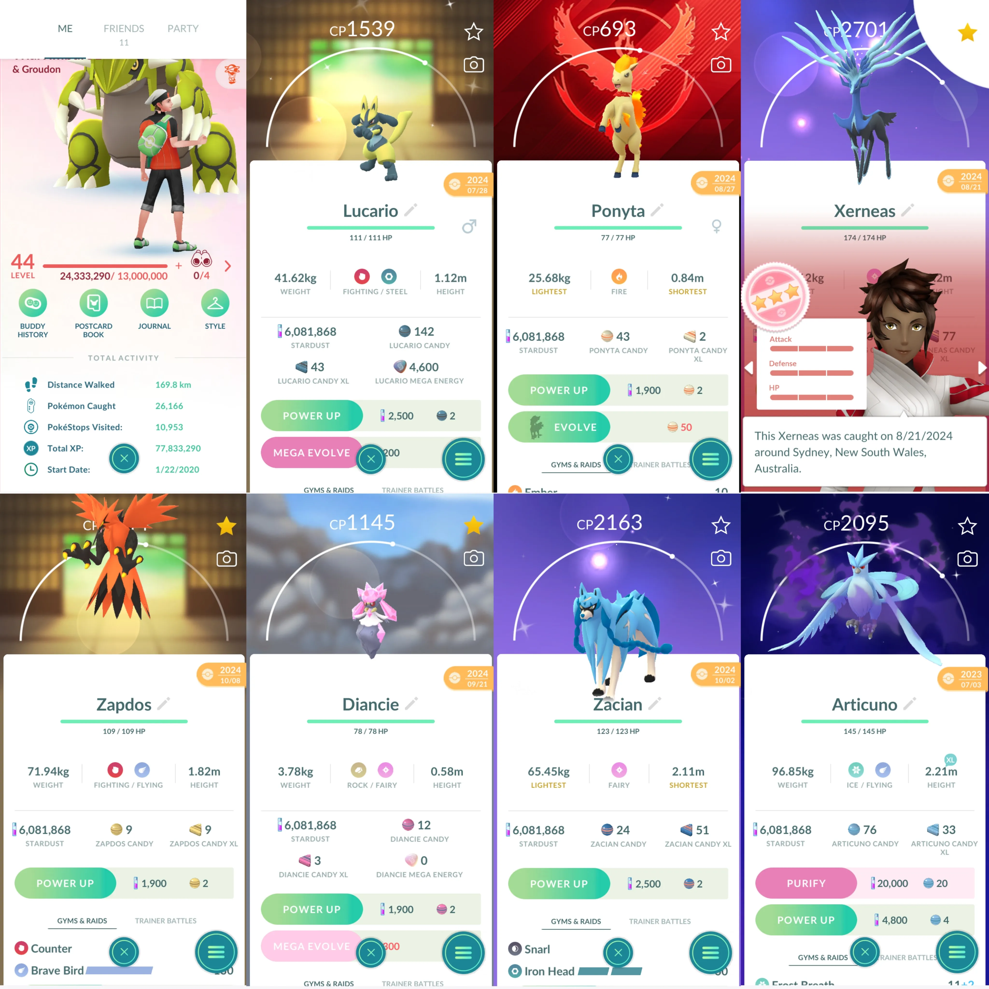 1474 LV44 Legend100x4: Lugia, xerneas x2, raikou. Galar zapdos Shiny ...