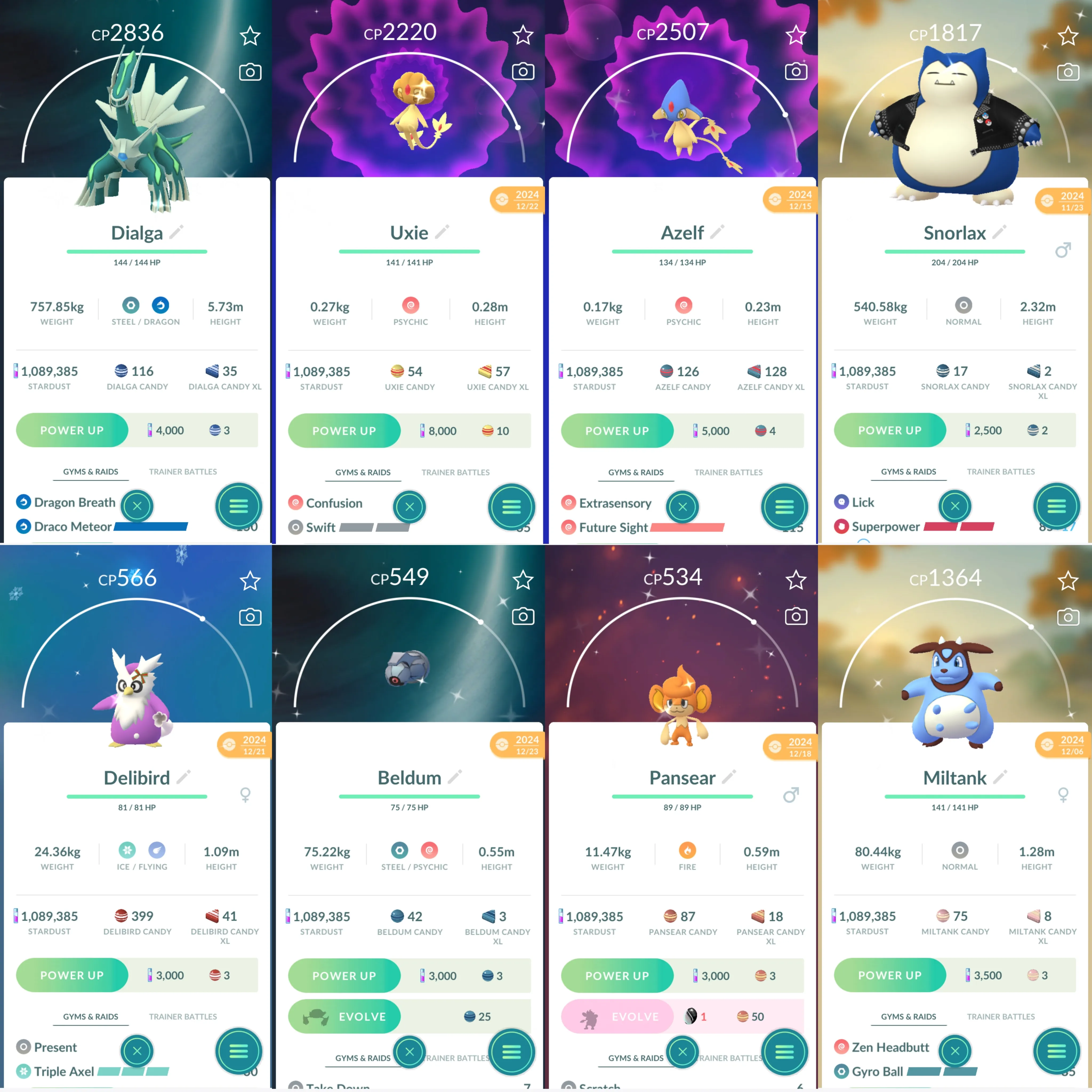 1530 LV40 Shiny Rare Snorlax Jacket Shiny Rare Dialga Origin BG ...