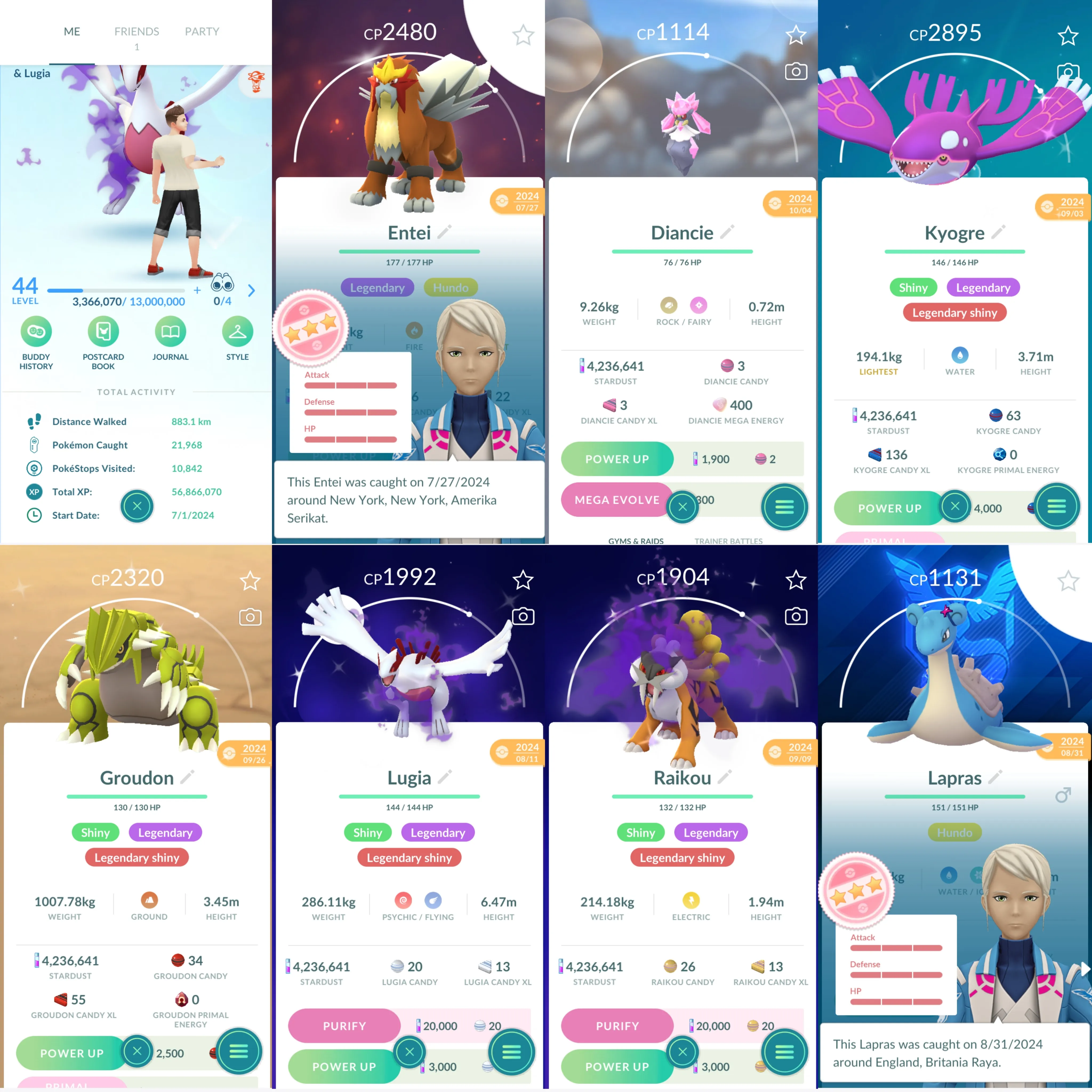 1545 LV44 RareCandy121 Mega Diancie Lunala Shiny: kyogre, zacian ...