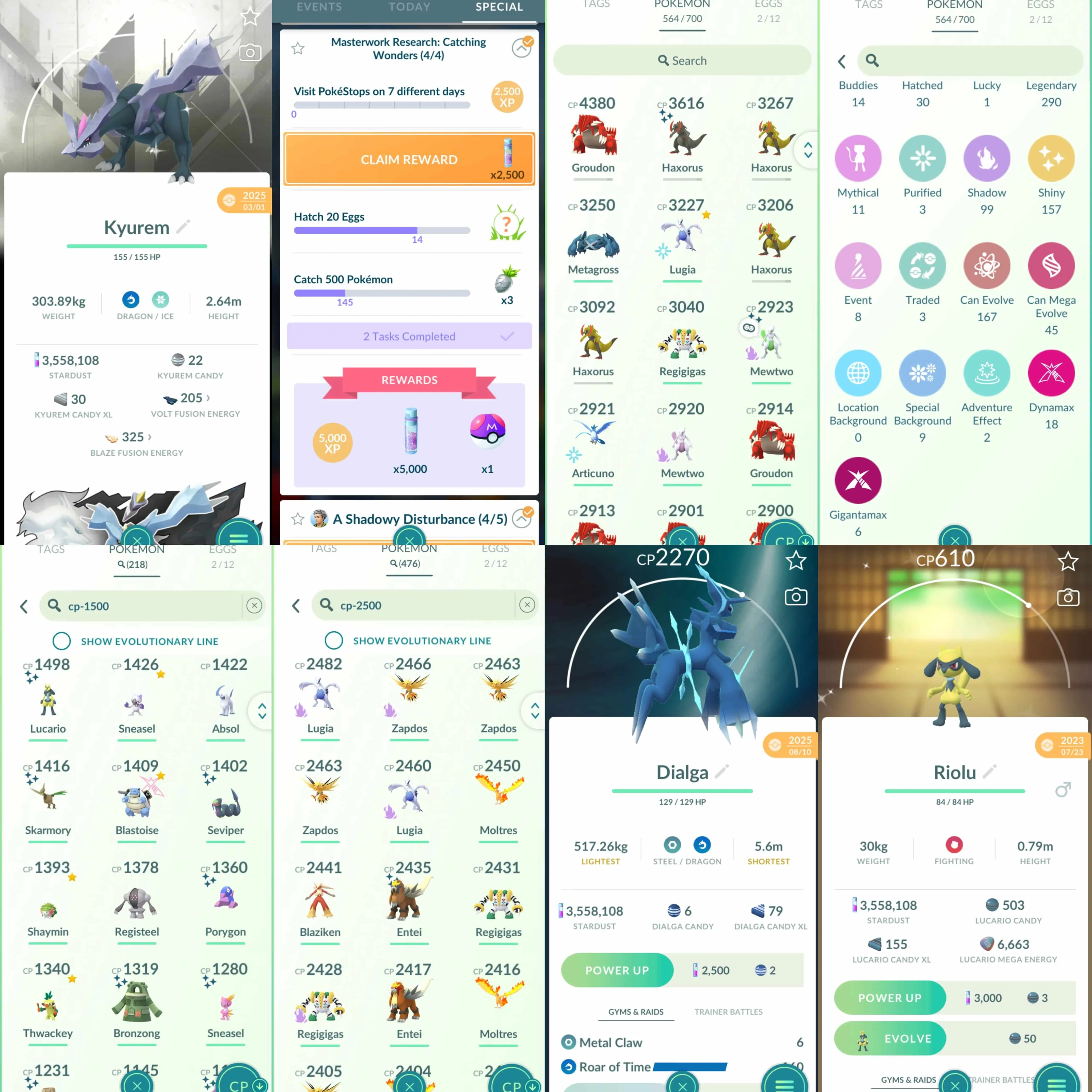 1919 Level 70 Eternatus Nihilego100 Shiny Shadow Mewtwo Shiny Mega GMax ...