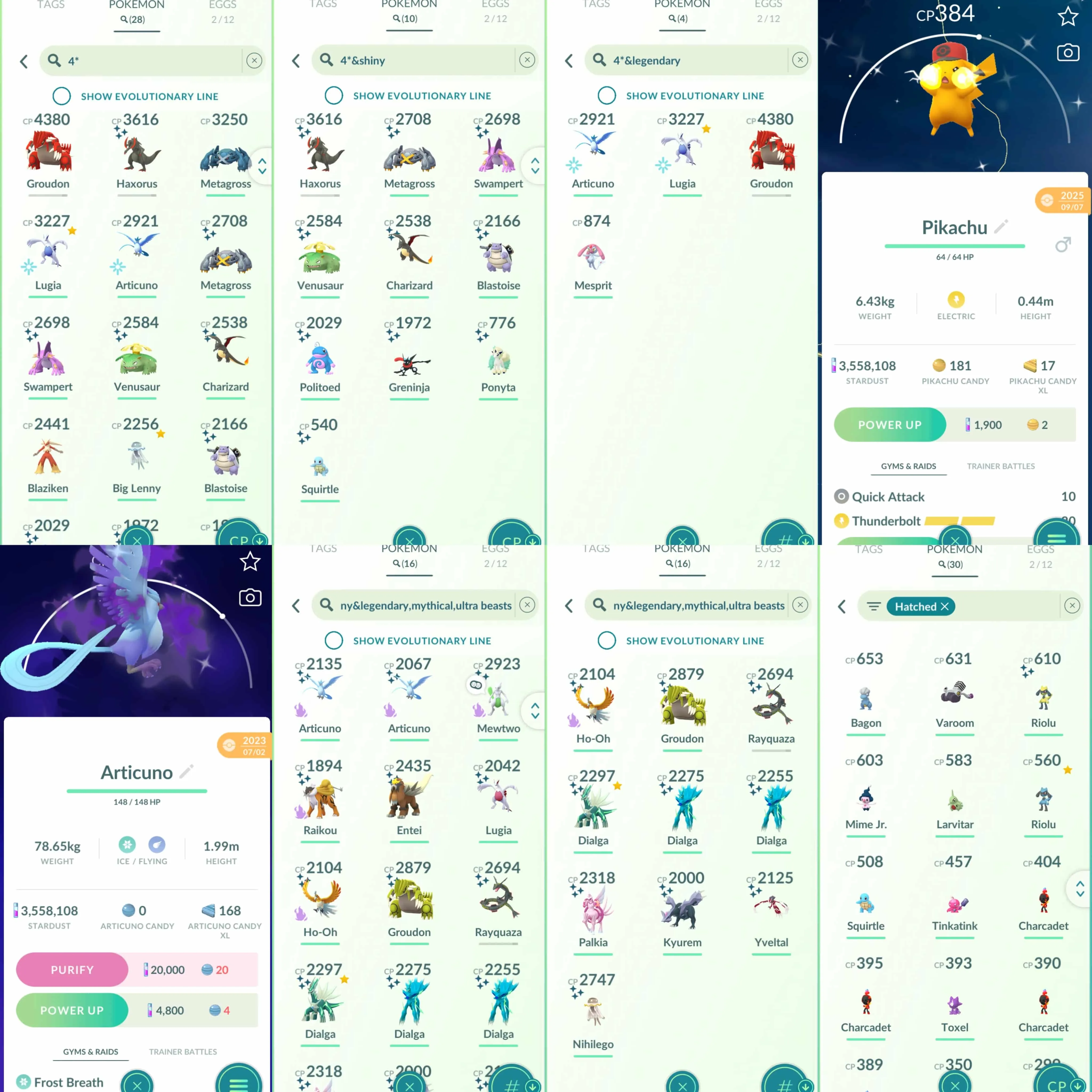 1919 Level 70 Eternatus Nihilego100 Shiny Shadow Mewtwo Shiny Mega GMax ...