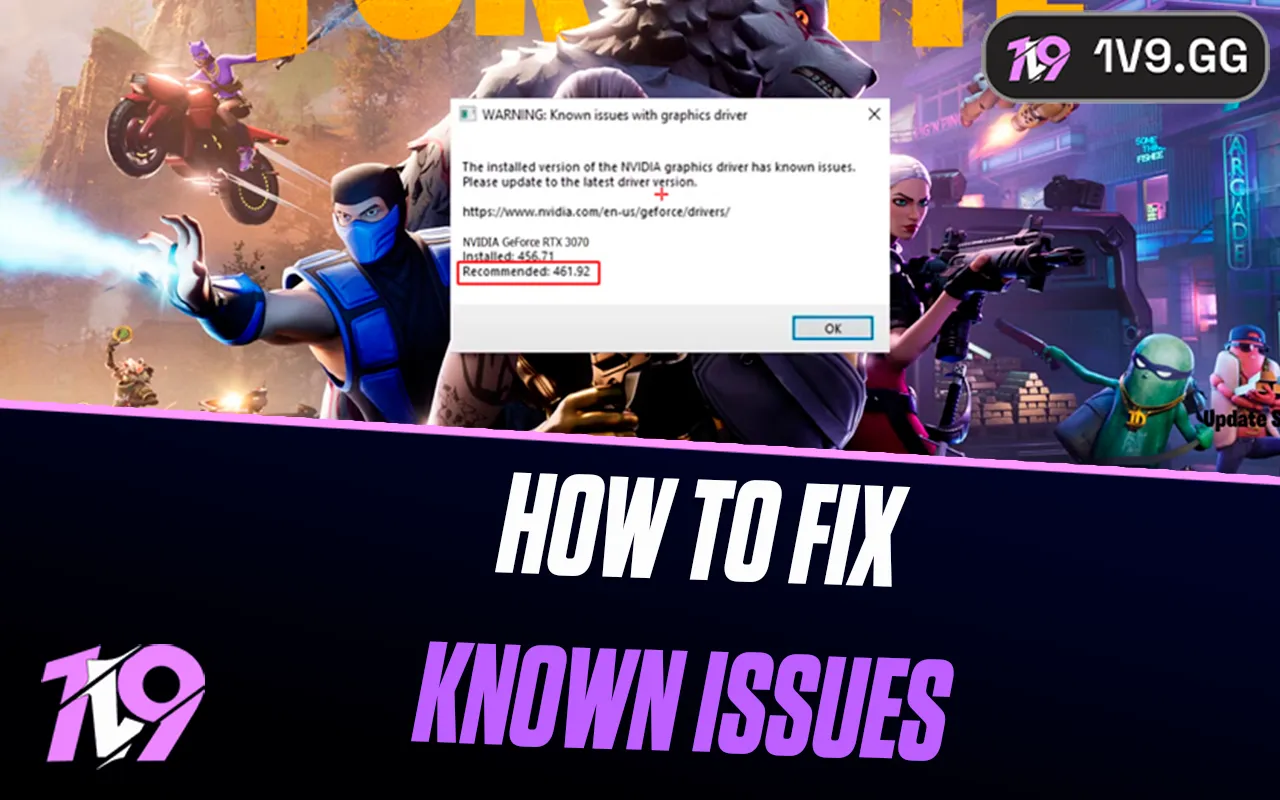 How To Fix Known Issues With Graphics Driver In Fortnite | 1v9