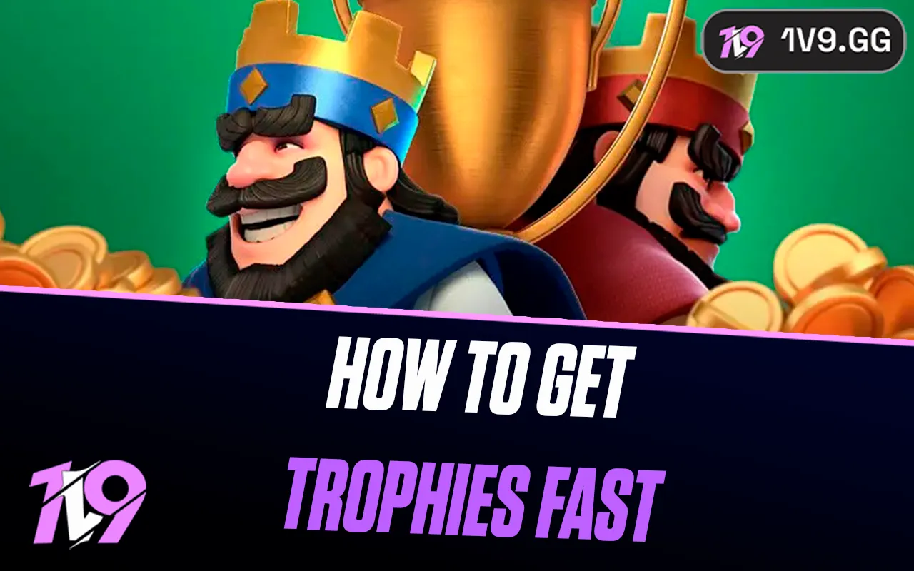 How To Get Trophies Fast in Clash Royale | 1v9