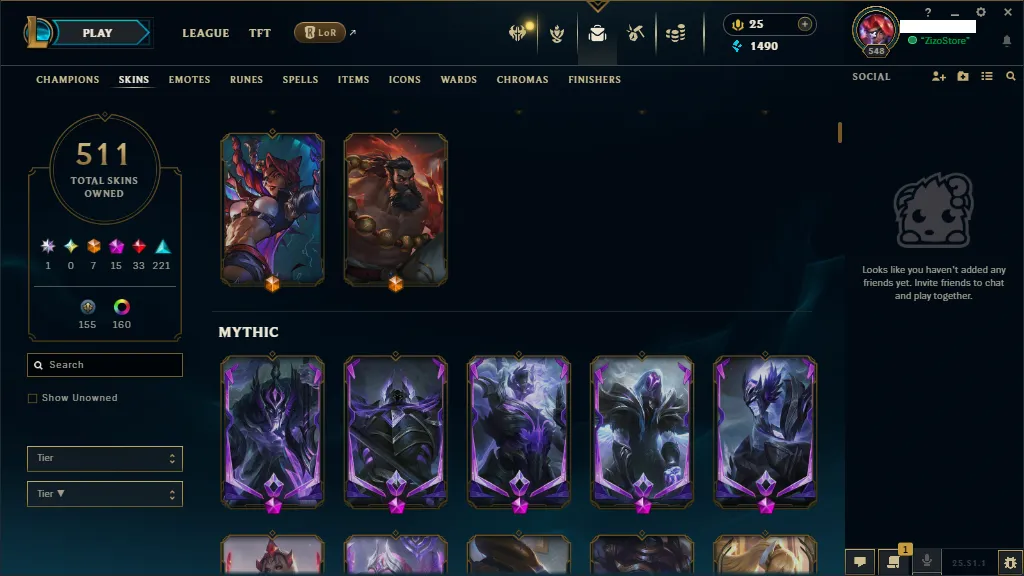 🏆EUW [SE15] Unranked 🚀 level 548 🔥Full Champ 🔥 511+ Skins (103 loot)🔥 ...