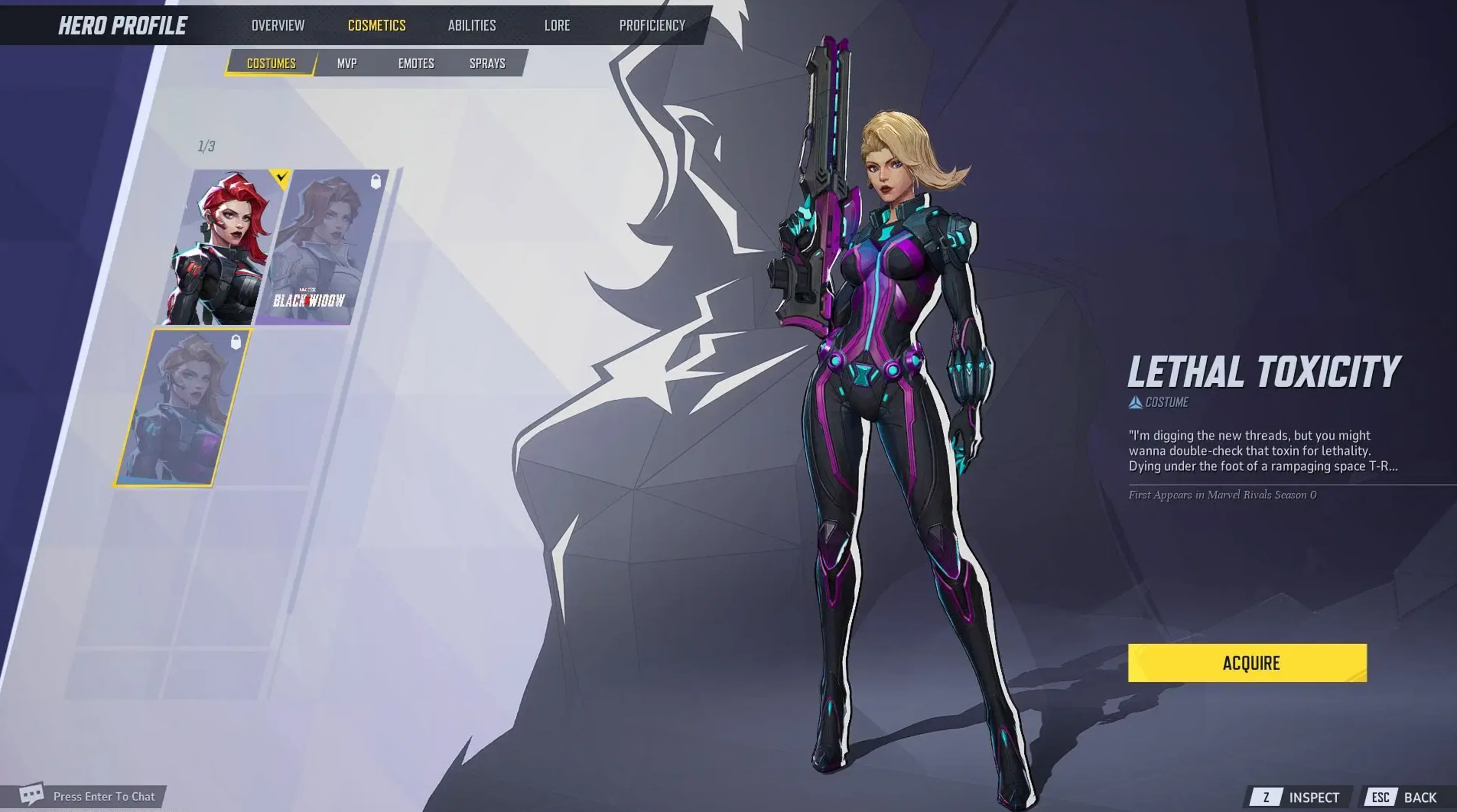 All Black Widow Skins In Marvel Rivals | 1v9