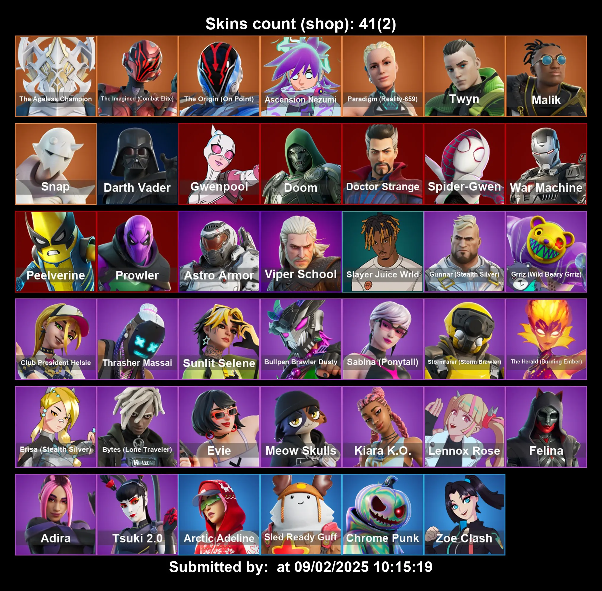 [PC/PS4-5/XBOX] 41 Skins | Spider Gwen | Juice World | Doctor Strange | Astro Armor | Felina ...