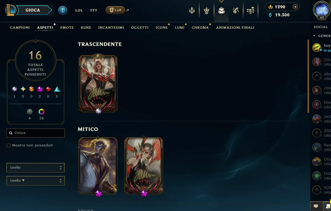 EUW🔥 500 $ AHRI SKIN • ⭐ LVL 62 • 💎 1.2K RP • 💙 INSANE LOOT • 💪 20 ...