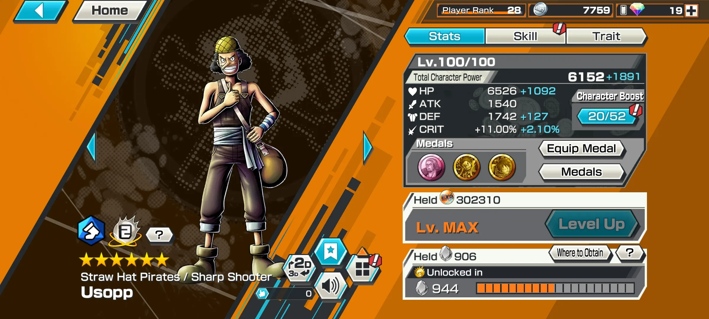 BR157-(iOS-Android) 3 EX 2 MAX + SHANKS MAX ATK BY 70% + KID LAW MAX ...