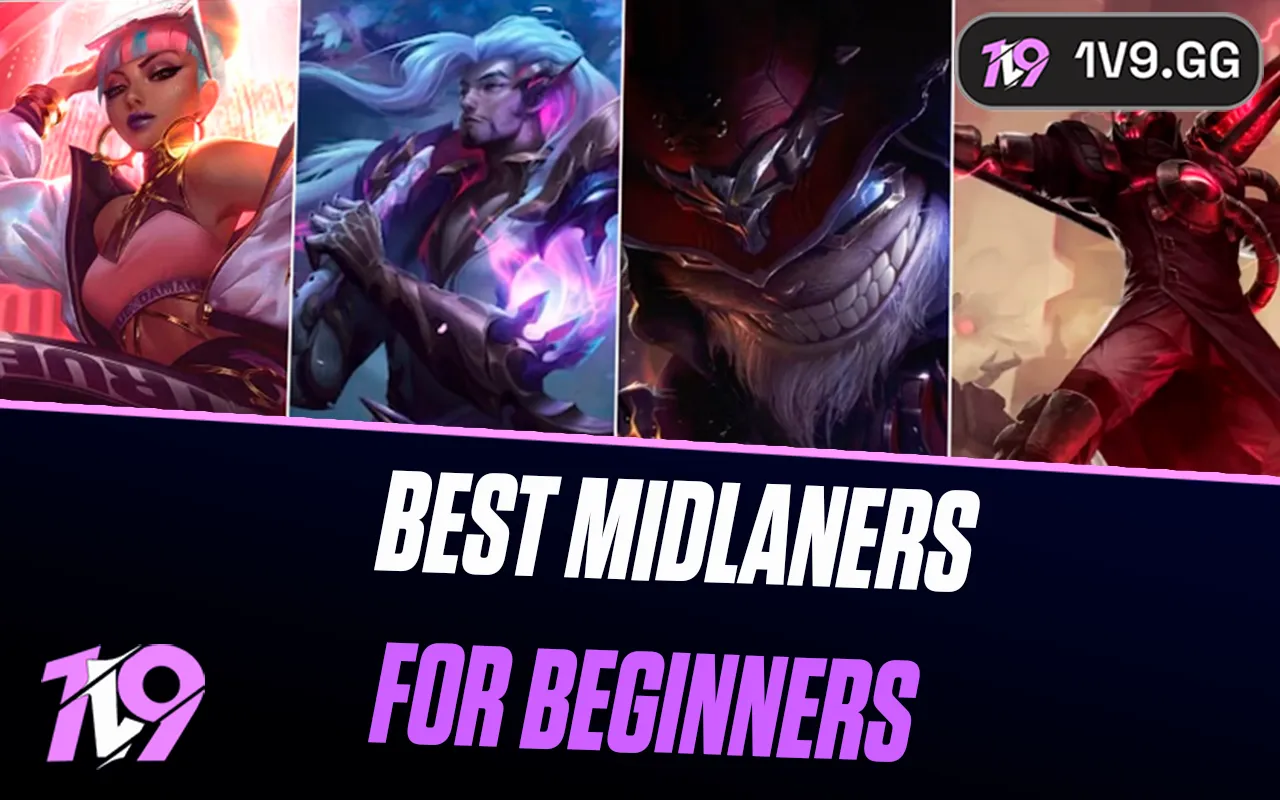 10 Best Mid Lane Champions For Beginners in League of Legends | 1v9