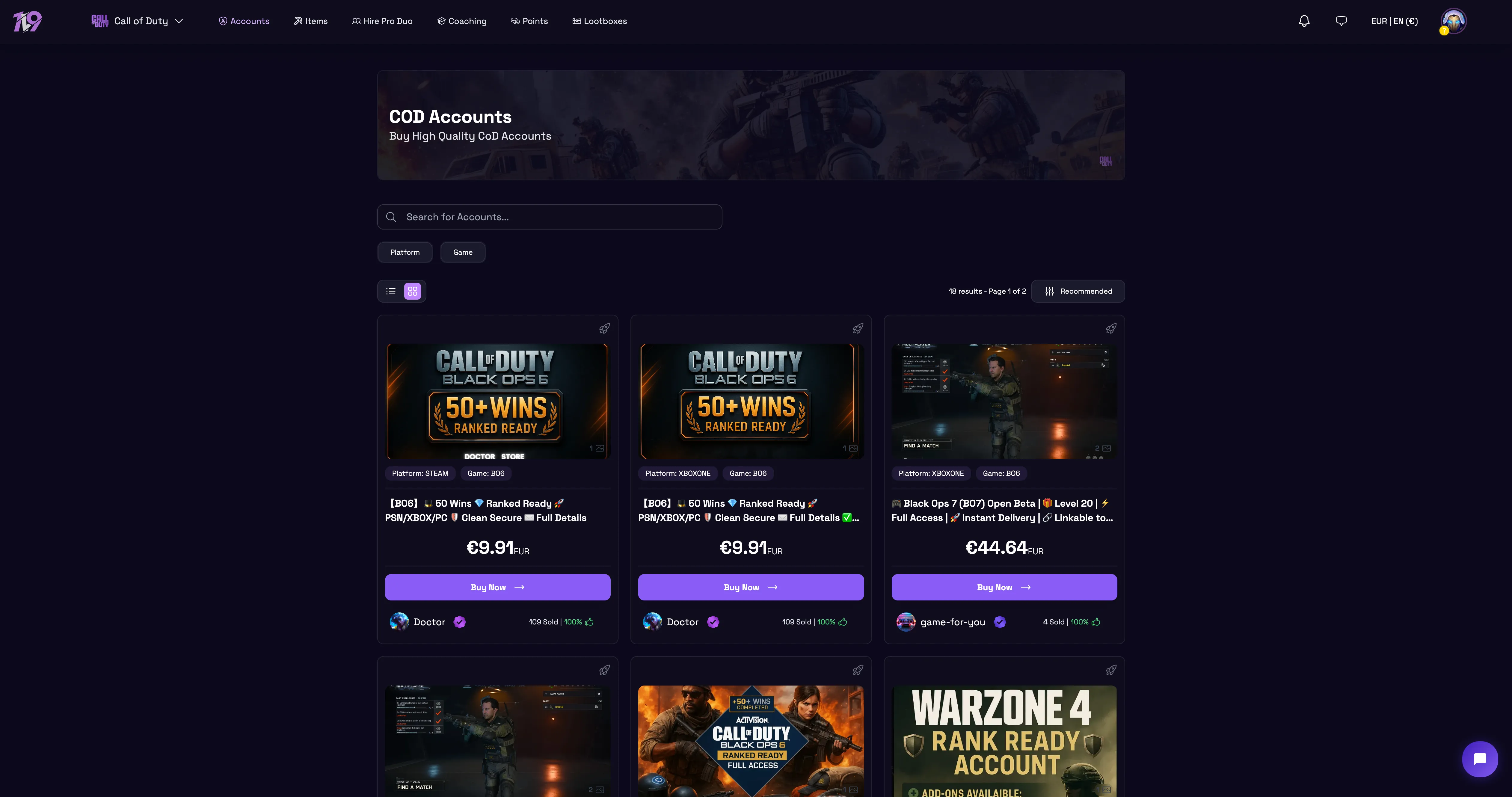 6 Best Websites To Buy Call of Duty Accounts | 1v9