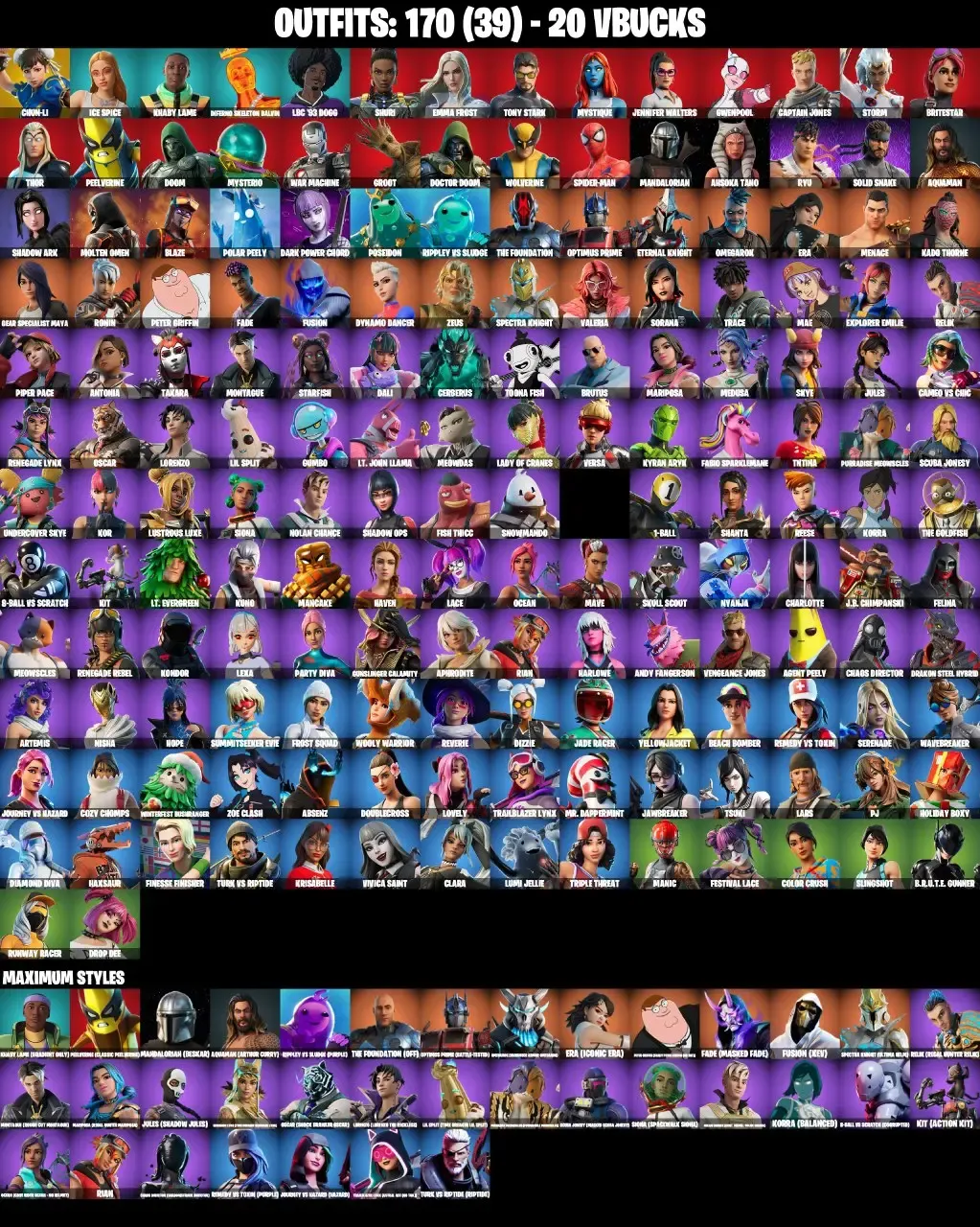 170 Skins |PC/PSN/XBOX| Chun-Li | Ice Spice | Khaby Lame | Inferno ...