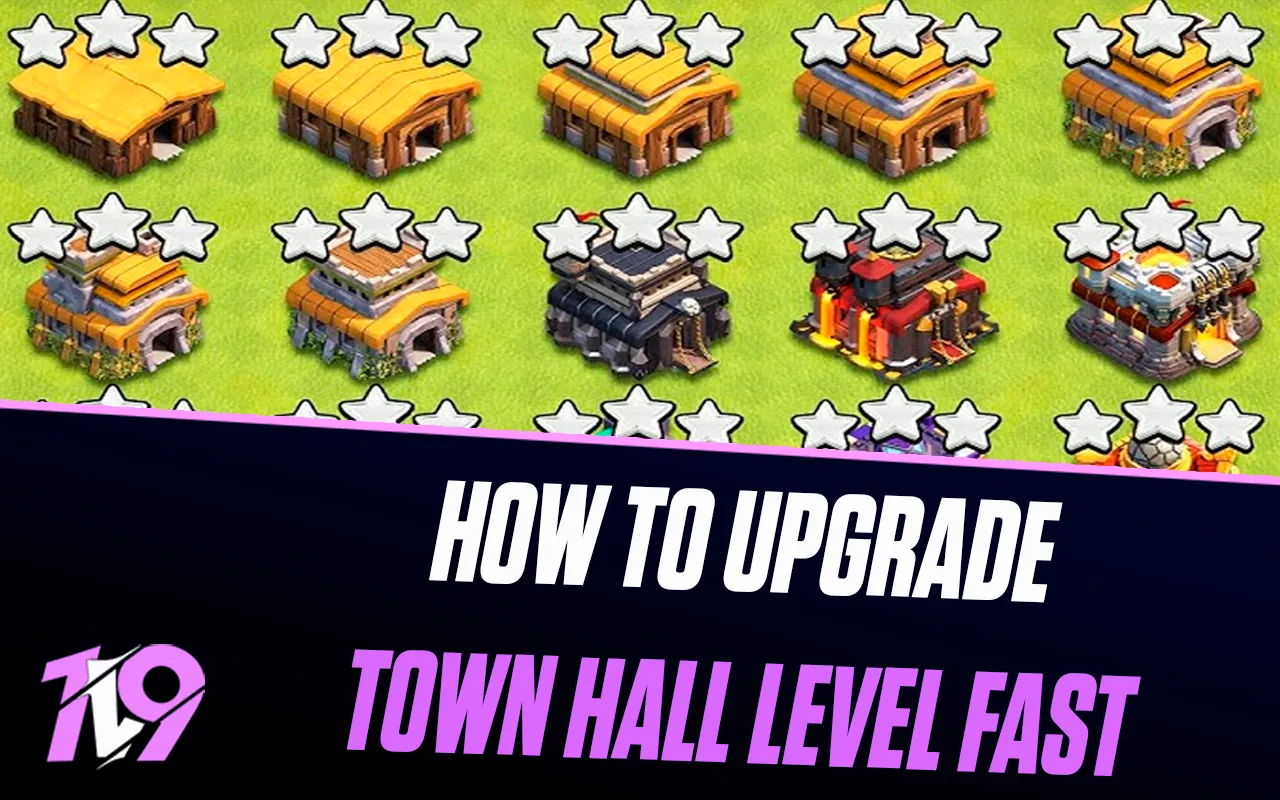 How to Upgrade Town Hall Level Fast In Clash of Clans | 1v9