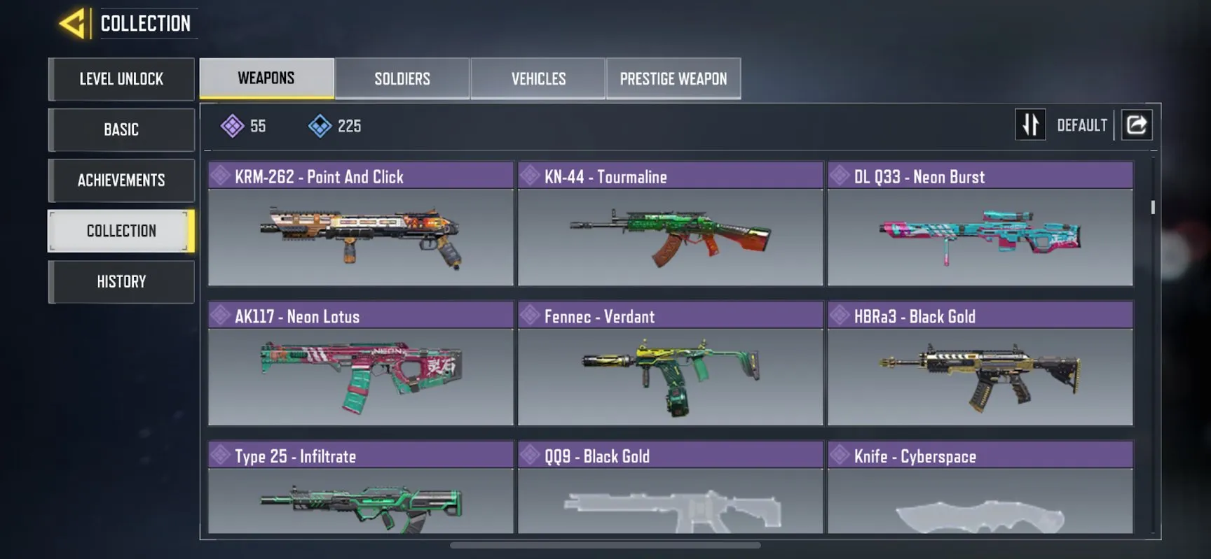 CODM84 Epic Collection: Lv150, 55 Epic Weapons, 32 Epic Characters ...