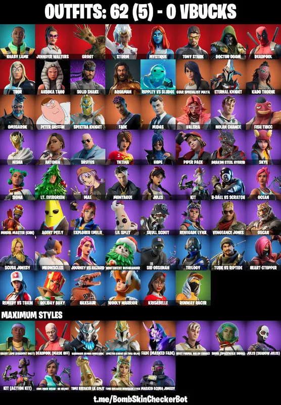 62 Skins |PC/PSN/XBOX| Khaby Lame | Jennifer Walters | Ahsoka Tano ...