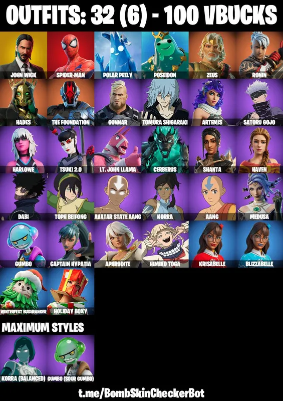 32 Skins |PC/PSN/XBOX| John Wick | Spiderman | Polar Peely ...