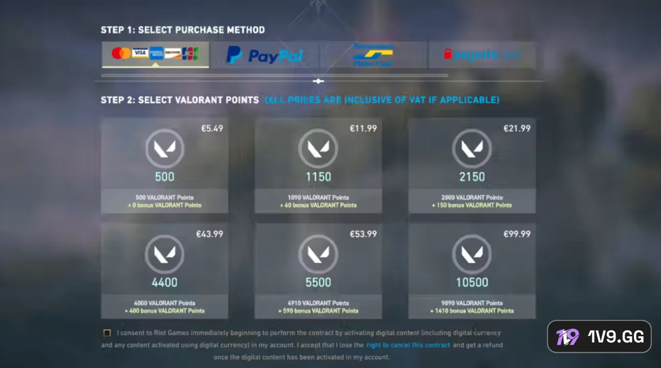 Valorant Points Price by Region: How Much Do They Cost | 1v9