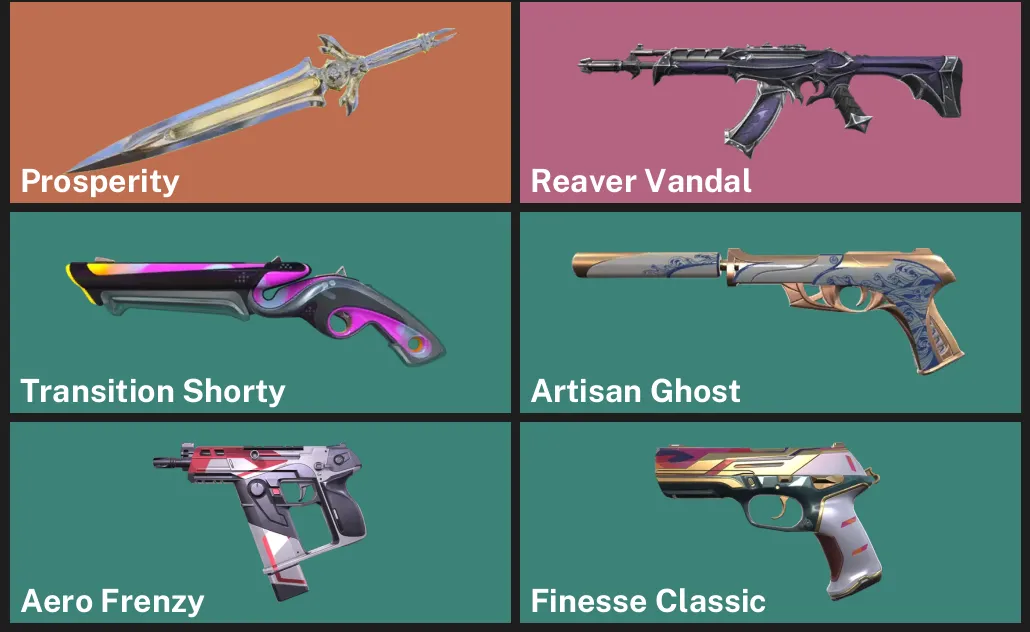 🌍EU 🎮 RANKED READY Prosperity ⚡ Reaver Vandal Transition Shorty Artisan ...